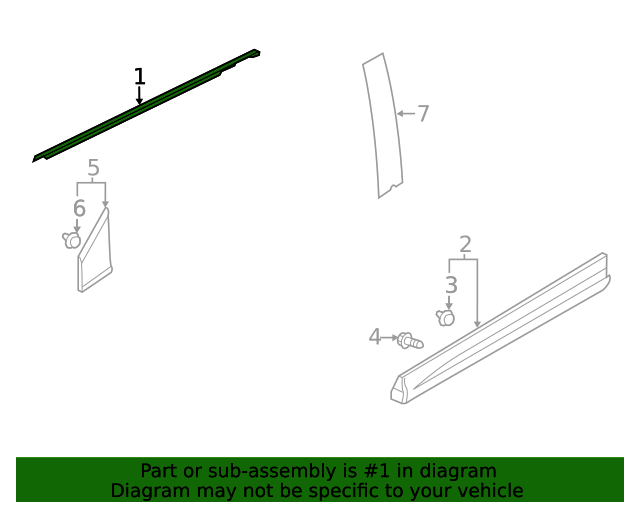 5727A383 - Belt Molding - 2018-2023 Mitsubishi Eclipse Cross | Lasco ...