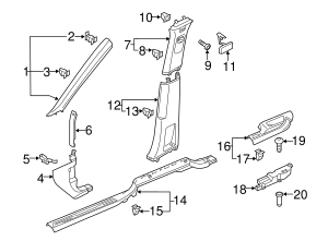 2018-2024 Volkswagen Windshield Pillar Trim Clip 5NA-867-276-A ...