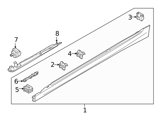 51127488356 - 2019-2024 BMW Rocker Molding Clip (51-12-7-488-356) | BMW ...
