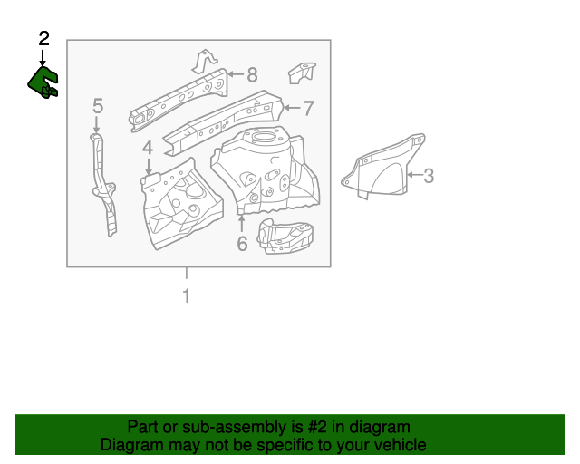 2012-2014 Toyota Camry Apron Assembly Plate 53747-06010 | Toyota Parts