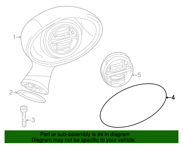 51162492929 - 1998-2002 BMW Z3 Mirror Glass (51-16-2-492-929) | BMW of ...