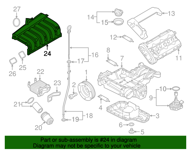 2012-2016 Audi A8 Quattro Engine Intake Manifold 07P-133-201-B | Audi ...