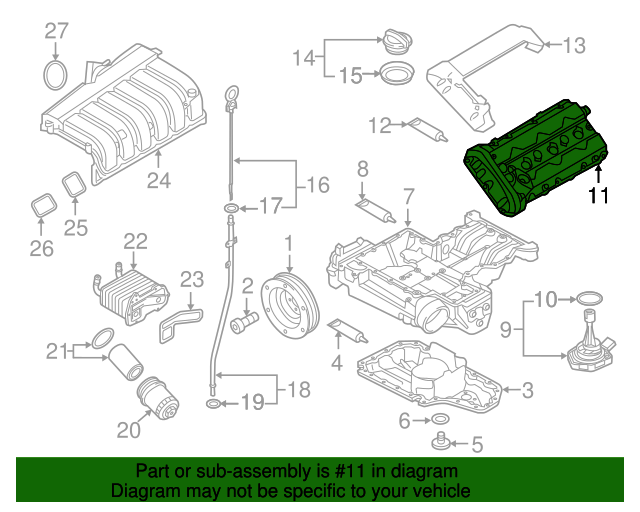 2012-2016 Audi A8 Quattro Valve Cover 07P-103-469-K | Audi USA Parts