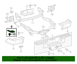 52164-0C060 - Bumper Corner Cover (Left, Rear) - 2014-2021 Toyota ...