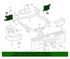 2014-2021 Toyota Tundra Bumper Corner Cover Bracket (Left, Right, Rear ...
