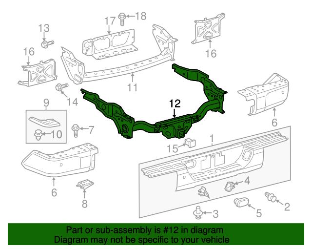 51908-0C041 - Bumper - 2014-2021 Toyota Tundra | OEM Genuine Toyota Parts