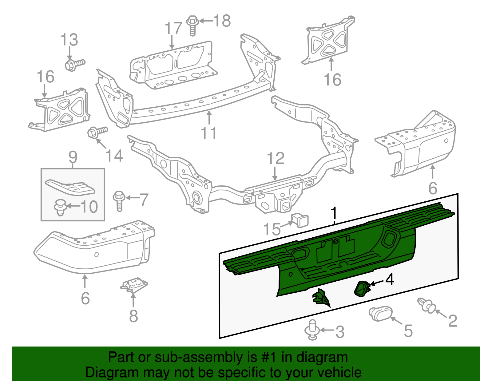 2014-2021 Toyota Tundra Bumper Cover (Left, Rear) 52057-0C061 | Toyota ...