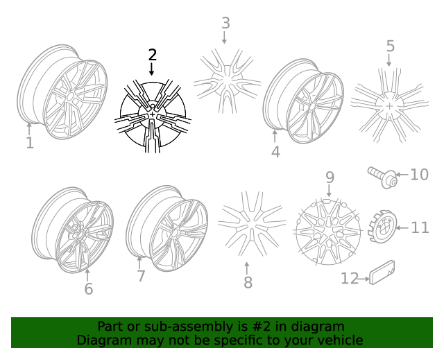 Genuine BMW 36-11-8-746-631 | 18" Style 848M Double Spoke Jet Black ...