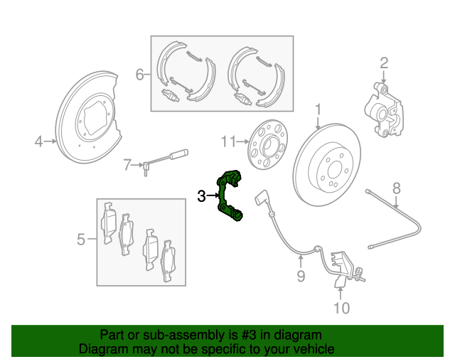 204-423-03-94-64 - Disc Brake Caliper Bracket 2008-2015 Mercedes-Benz ...