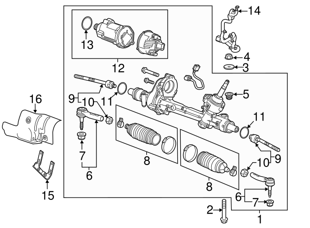 Electric Belt Drive Rack And Pinion Steering Gear 92510449