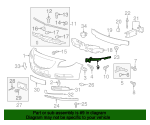 2011-2013 Buick Regal Passenger Side Front Bumper Fascia Support ...