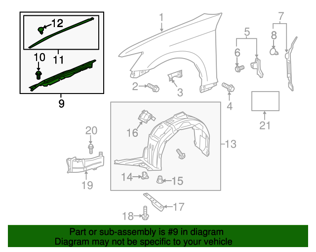 53805-30190 - Upper Seal - 2013-2020 Lexus | My L Parts
