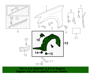 2016-2020 Lexus Fender Liner 53805-30350 | OEM Parts Online