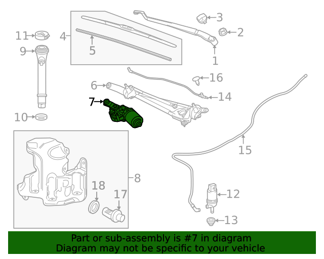 2016-2021 Chevrolet Malibu Wiper Motor 23353578 | GMPartsDirect.com