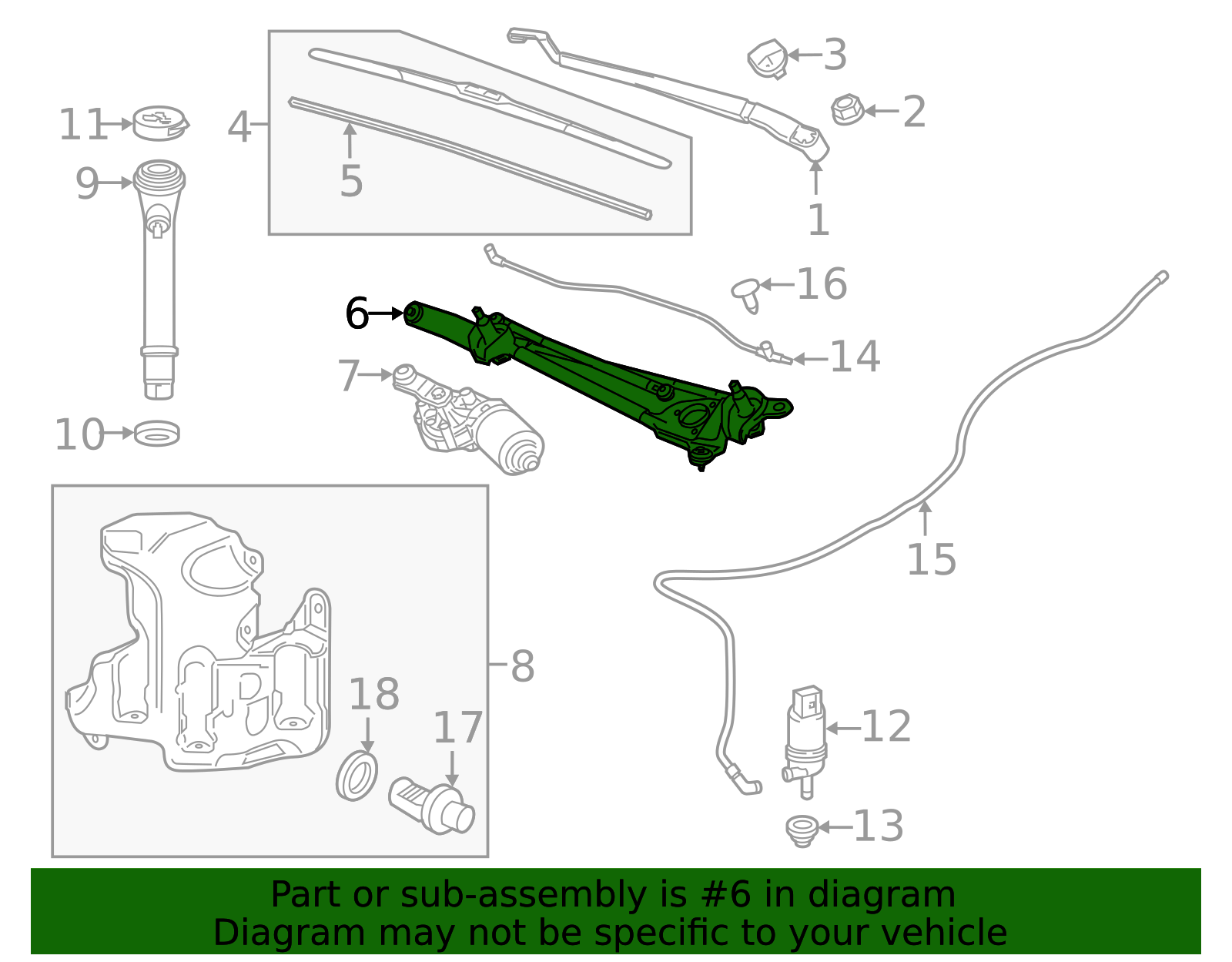 2016-2024 Chevrolet Malibu Windshield Wiper Motor Transmission (Linkage ...