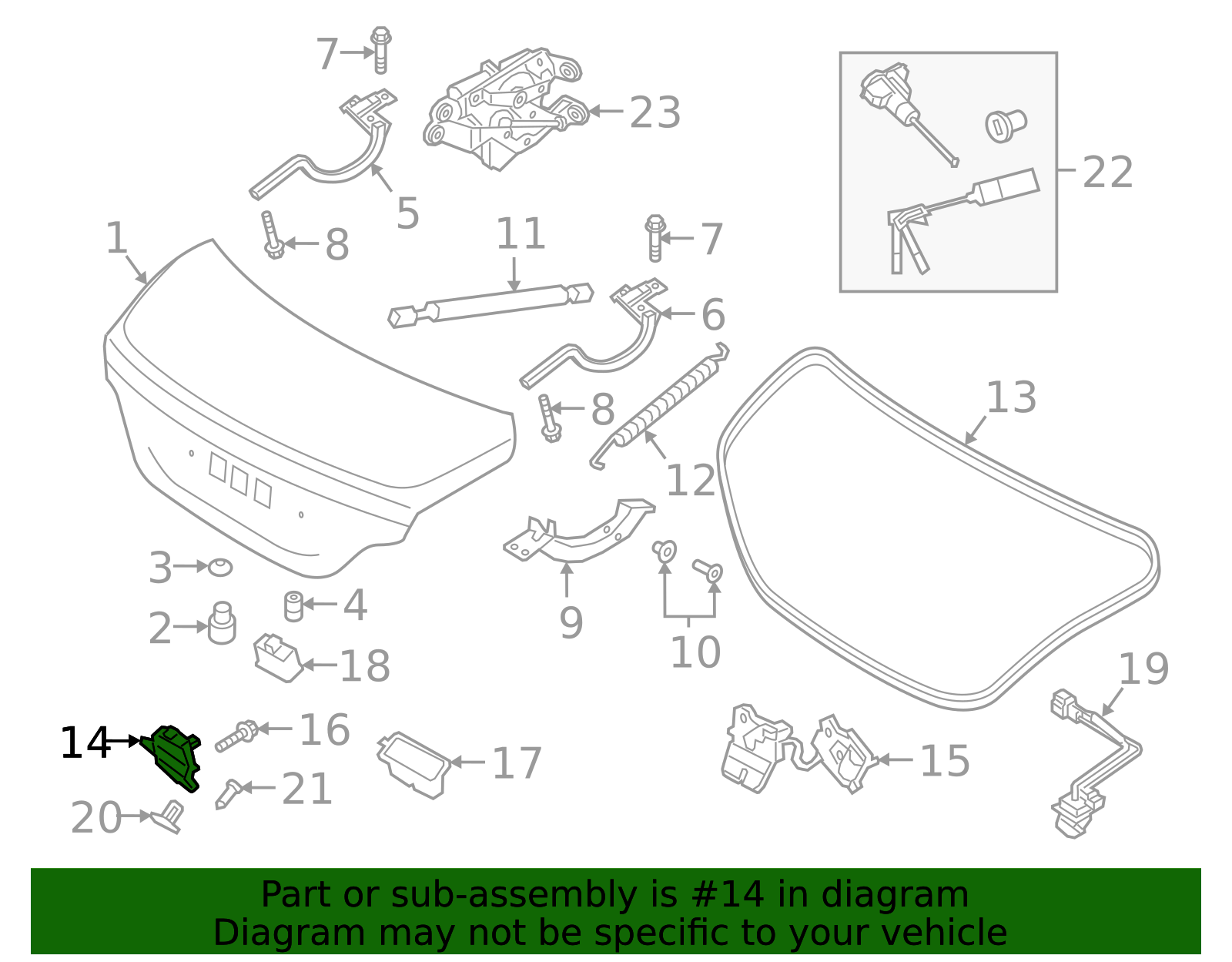 2019-2021 Genesis G70 Latch Assembly Trunk Lid 81230-G9100 | OEM Parts ...