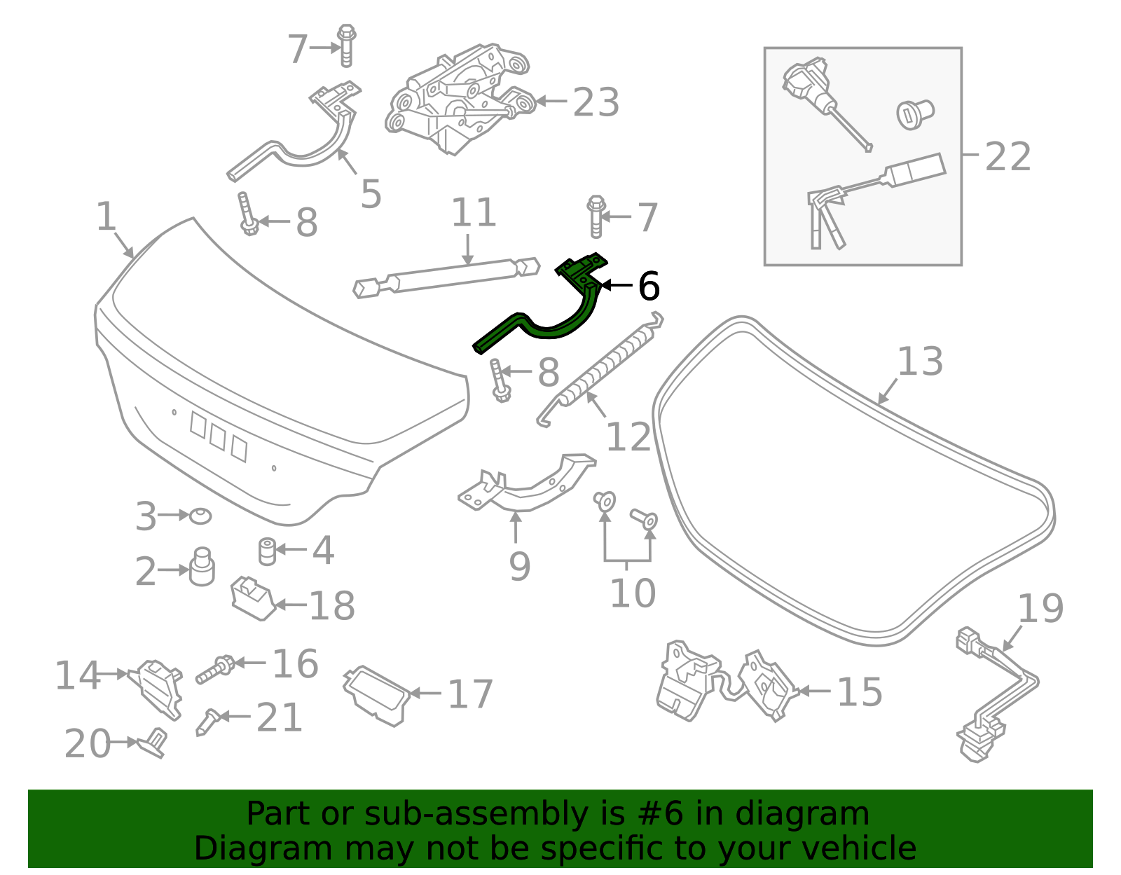 69910-G9520 - Hinge Assembly Trunk Lid Left-hand 2022-2025 Genesis G70 ...