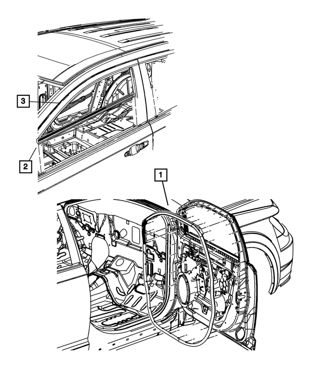2009-2020 Dodge Journey Front Door Mounted Weatherstrip, Right ...