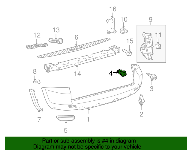 2006-2012 Toyota RAV4 Bumper Cover Support 52154-0R010 | Toyota Parts