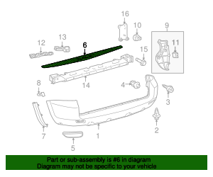 PT747-42060 - Rear Bumper Applique, Kit 2006-2013 Toyota RAV4 ...