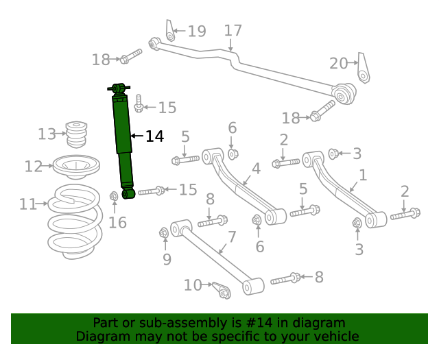 2020-2021 Jeep Gladiator Shock 68465832AF | TascaParts.com