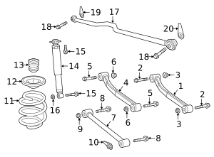 2020-2021 Jeep Gladiator Shock 68465832AF | TascaParts.com