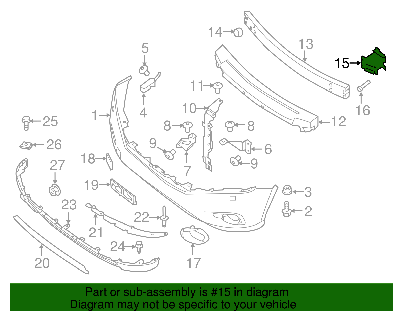 2013-2020 Nissan Pathfinder Bumper Bracket 62210-3JA0A | Nissan RVA