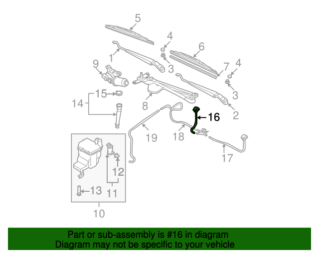 2004-2008 Nissan Maxima Nozzle - Passenger Side (RH) 28932-7Y000 ...