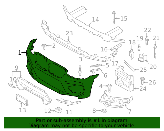 51119501574 - 2020-2021 BMW X4 Bumper Cover (51-11-9-501-574) | BMW of ...