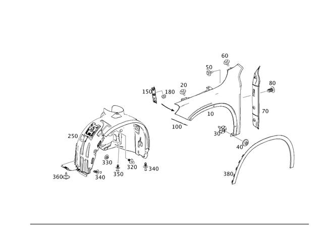 156-880-01-18 - Fender, Front 2015-2023 Mercedes-Benz | Mercedes-Benz ...