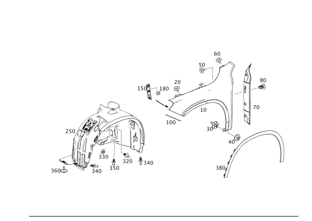 156-690-74-00 - Wheel Arch Cover 2015-2020 Mercedes-Benz GLA250 ...