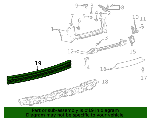 2020-2024 Toyota Highlander Impact Bar 52171-0E130 | Toyota Parts Center
