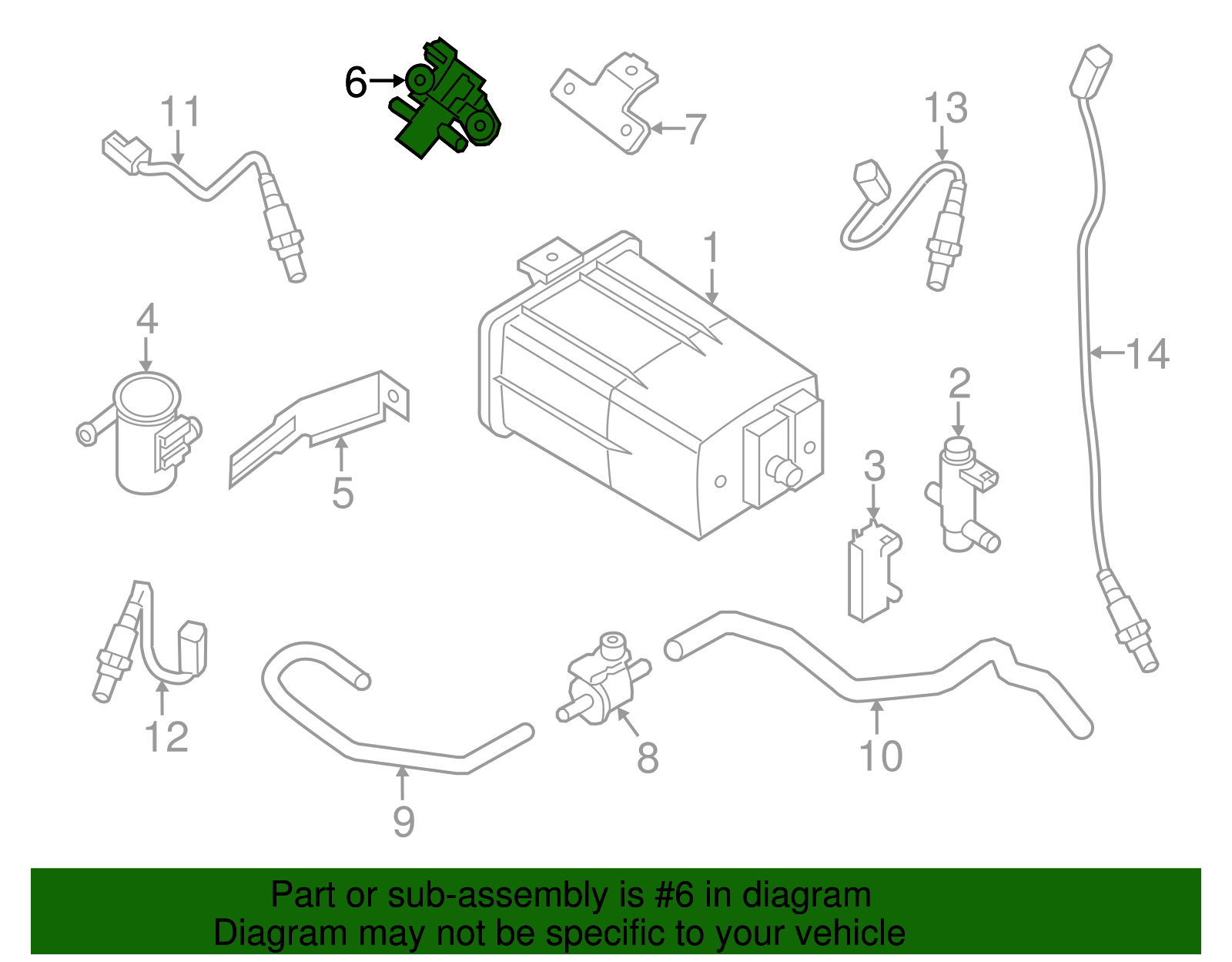 14930-JA10E - Vapor Canister Purge Solenoid 2017-2020 Infiniti QX60 ...