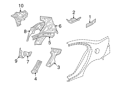 Inner Structure for 2017 Mitsubishi Lancer | Mitsubishi Parts Warehouse
