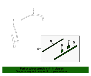 87722-3K020 - Door Molding 2006-2008 Hyundai Sonata | AutoNationParts.com
