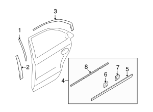 2007-2008 Hyundai Sonata Body Side Molding 87721-3K010 | OEM Parts Online