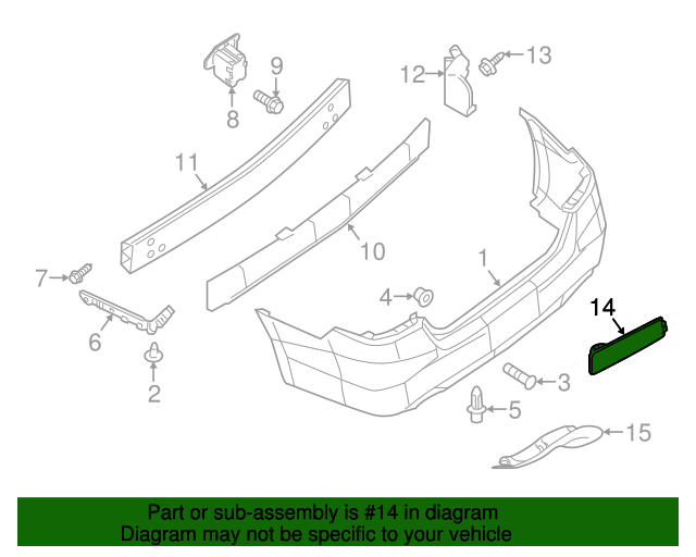 26565-5C000 - Reflector 2009-2023 Nissan | Nissan Parts & Accessories ...