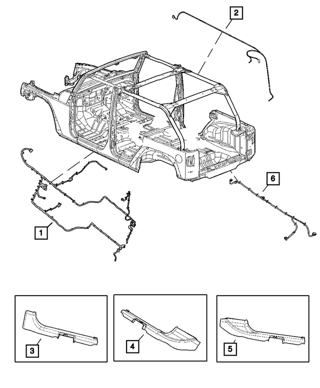 2011-2015 Jeep Wrangler Rear Bumper Wiring, Export 68059350AA | My ...