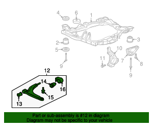 2004-2012 GM Front Passenger Side Lower Control Arm 22997285 GM ...