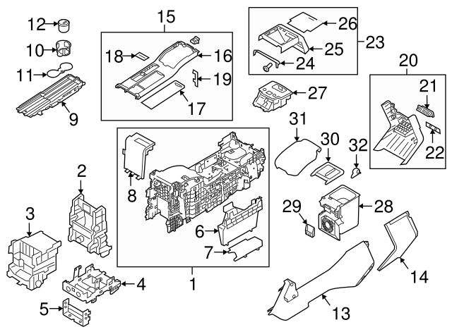 LR099688 - Center Console - 2018-2020 Land Rover Range Rover | Land ...