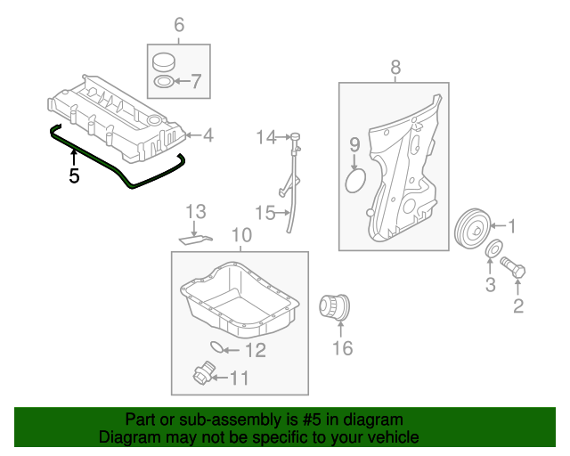 22441-2G000 - Valve Cover Gasket 2009-2013 Kia | Kia.Parts Store