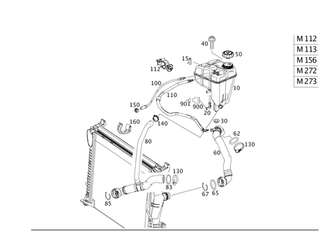 Expansion Tank, Mounting and Hoses for 2012 Mercedes-Benz SL63 AMG ...