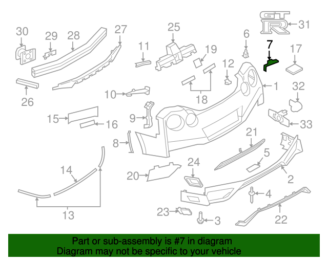 2017-2020 Nissan GT-R Bumper Cover Retainer Bracket - Passenger Side ...