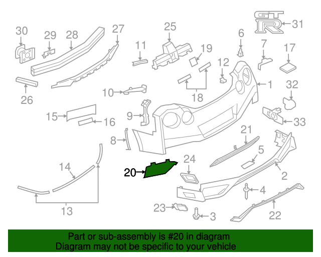 2017-2023 Nissan GT-R Guard 85064-6AV0A | Nissan Parts Plus