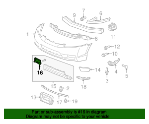 71105-SNC-A50 - Grille Cap 2009-2011 Honda Civic | Honda Parts Online