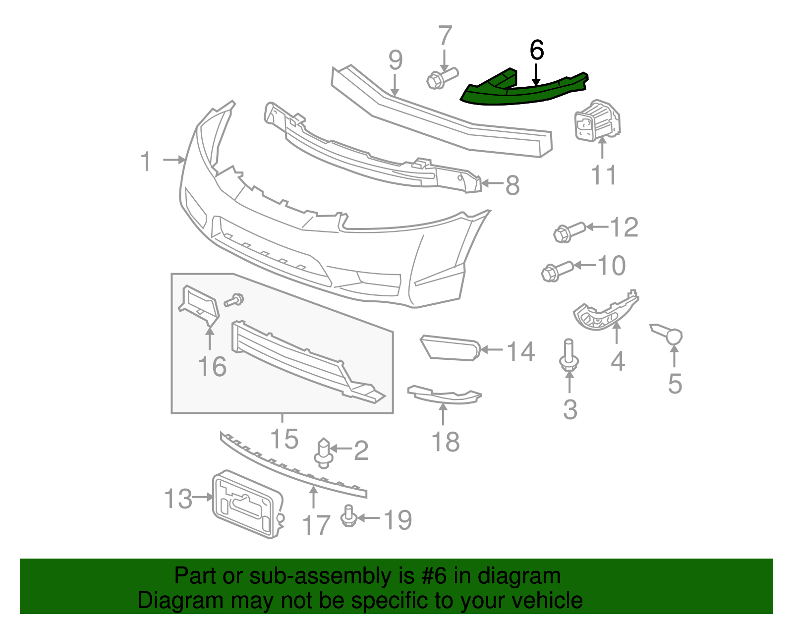 71190-SNA-A00 - 2006-2011 Honda Civic - Beam L Front Bumper (Upper ...