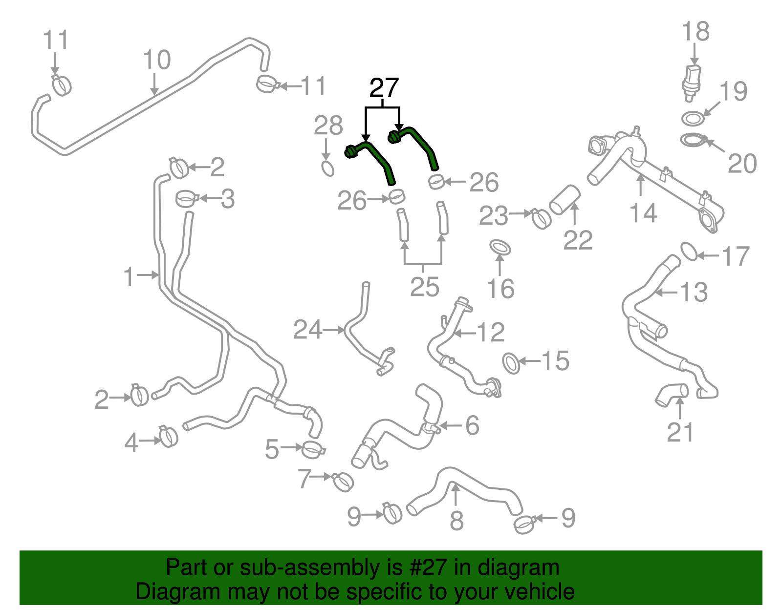 079-121-131-BJ - Radiator Coolant Hose Adapter 2014-2015 Audi R8 ...