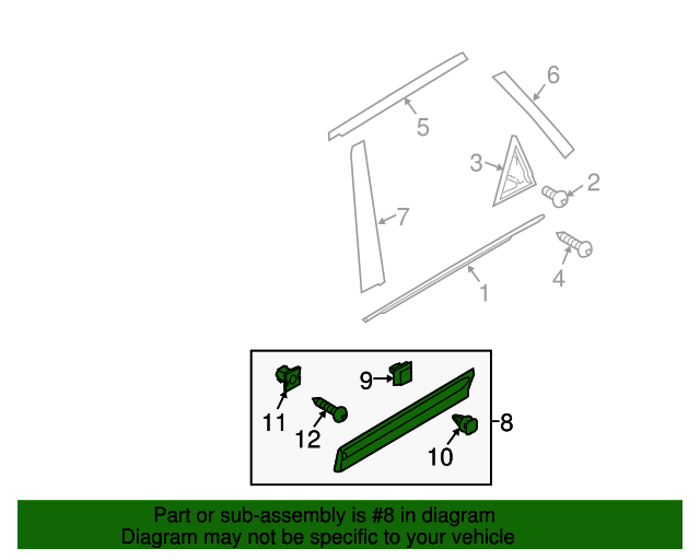 2011-2015 Kia Sorento Body Side Molding 87732-2P000 | OEM Parts Online
