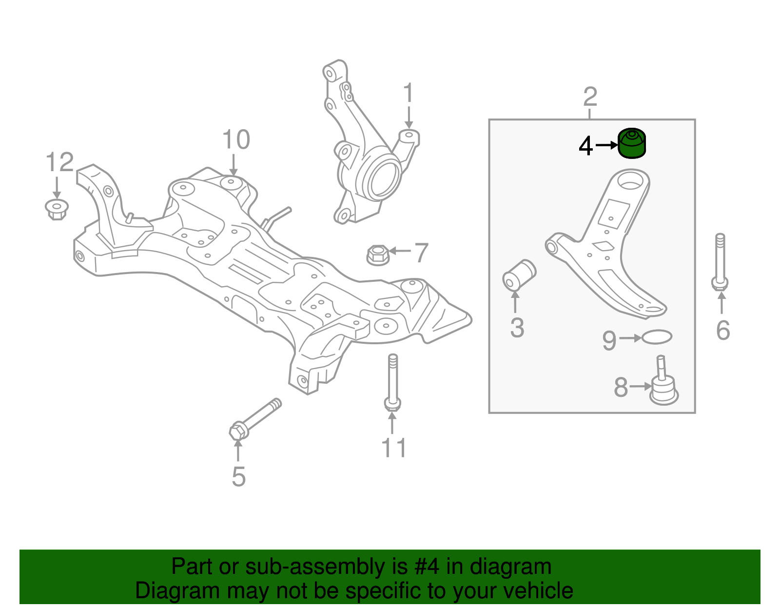 Hyundai - 54584-H5000 - Lower Control Arm Rear Bushing - 2018-2022 Hyundai Accent | OEM Hyundai ...