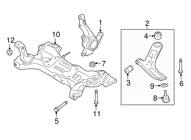 2018-2022 Hyundai Accent Lower Control Arm 54501-H9000 | OEM Parts Online